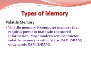Computer memory presentation | PPTX