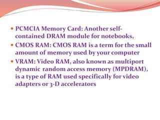 Computer memory presentation | PPTX