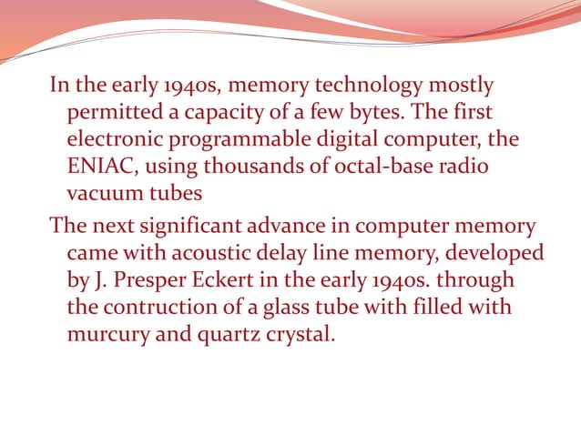 Computer memory presentation | PPTX | Computing | Technology & Computing
