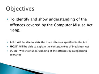 Computer misuse act new 13 12-11 | PPT