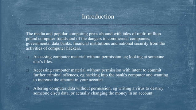 Computer misuse and criminal law | PPTX