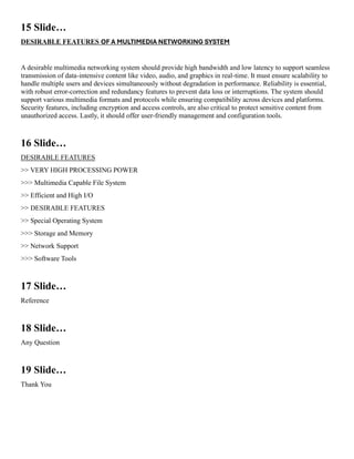 Multimedia Networking Script Green University of Bangladesh | PDF