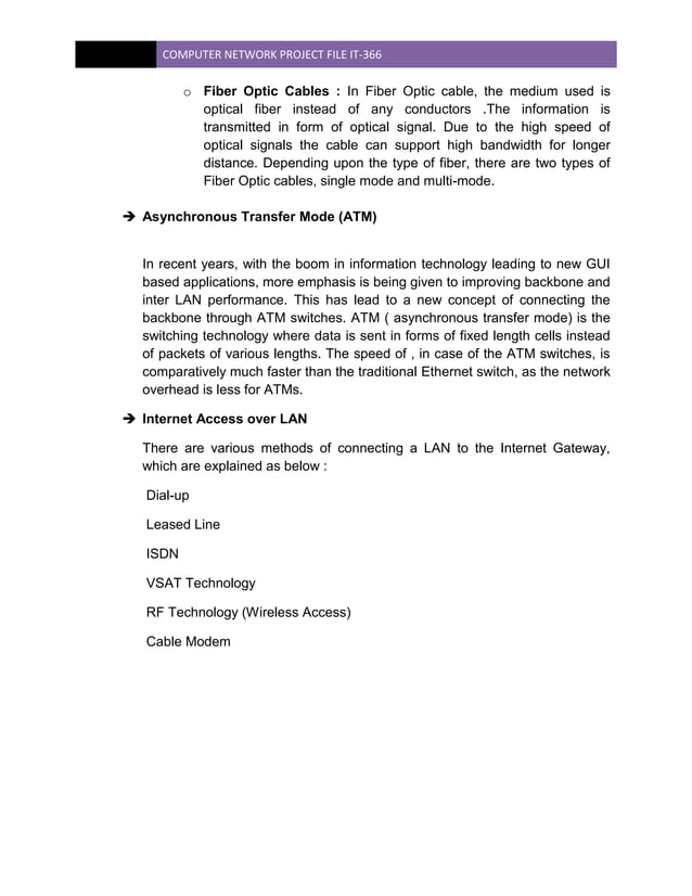 Computer network Report | PDF