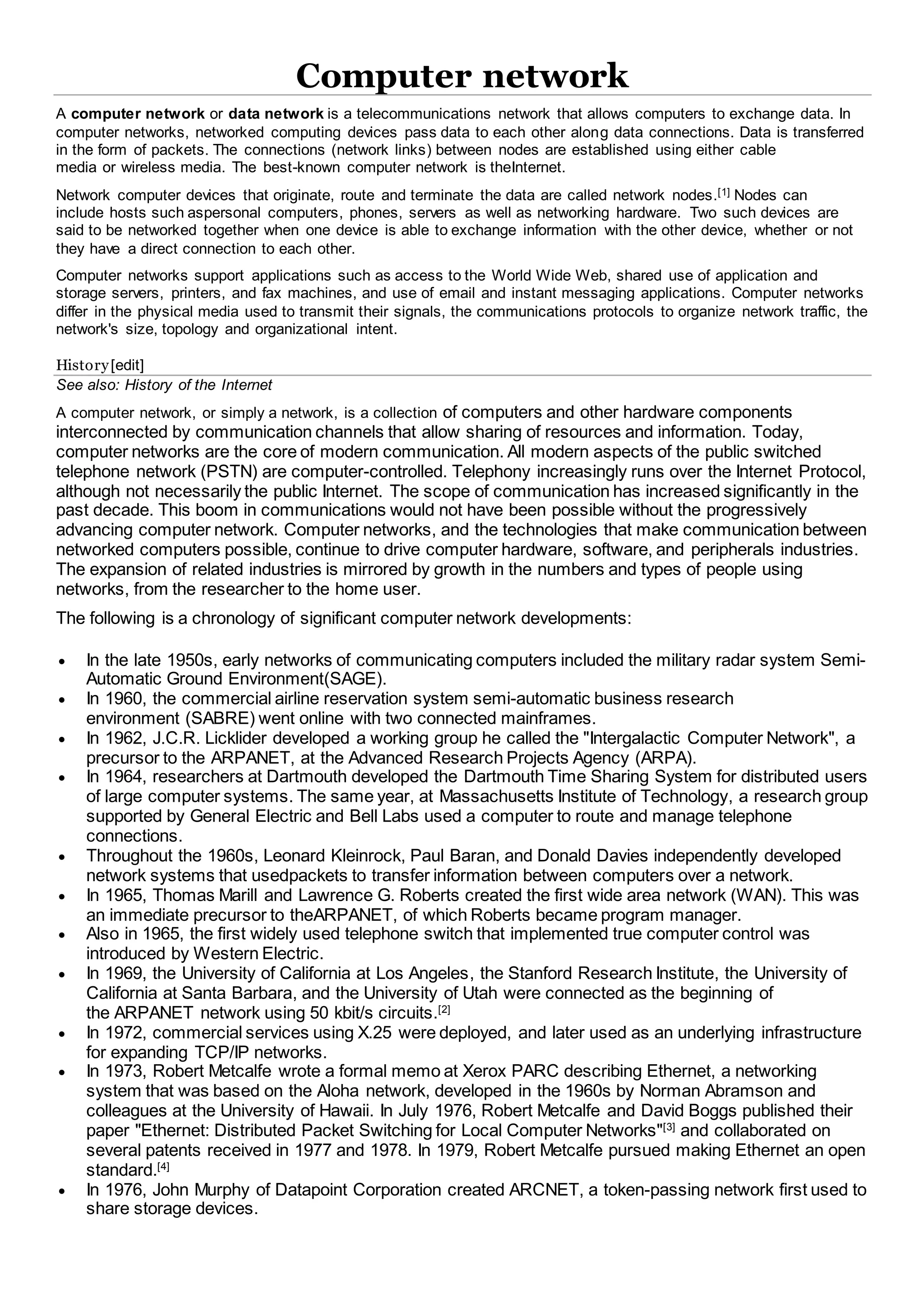 Computer network | DOCX