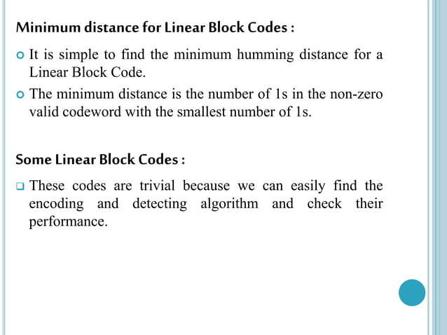 Linear Block Codes | PPTX