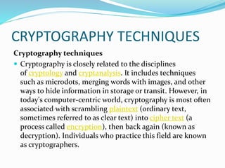 Computer network | PPTX | Information and Network Security | Computing