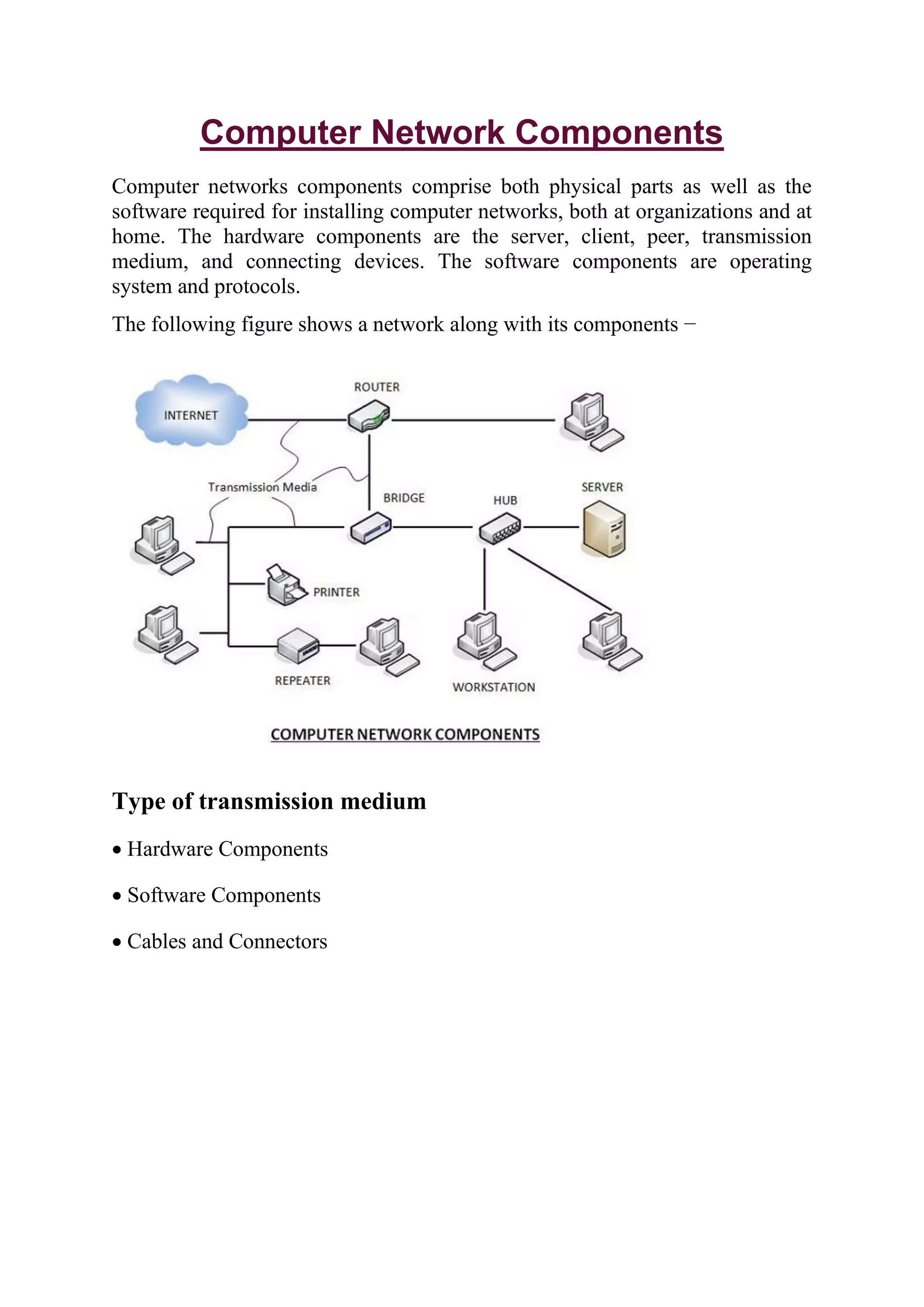 Computer Network Components | PDF | Computer Networking | Computing