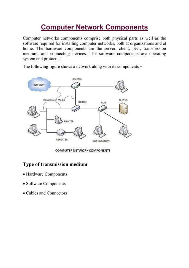 Computer Network Components | PDF | Computer Networking | Computing