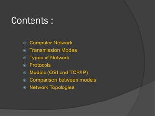 Computer network : models and topologies | PPT