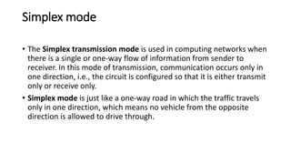 COMPUTER NETWORK - TRANSMISSION MODES.pptx | Computer Networking ...