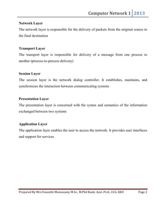 Computer Network PDF - Course Material 2013 | PDF