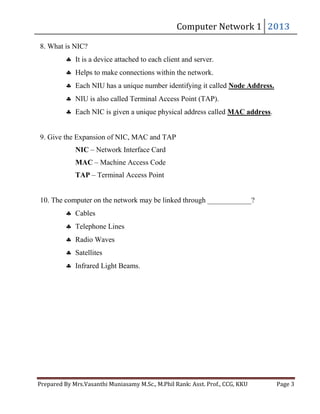 Computer Network PDF - Course Material 2013 | PDF