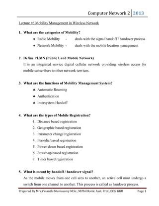 Computer Wireless Network Pdf - course material 2013 | PDF
