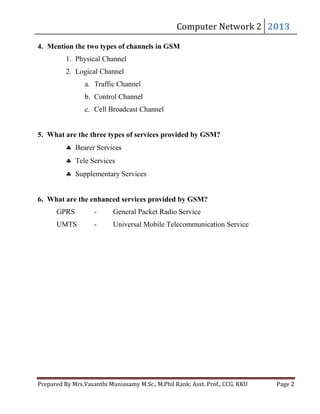 Computer Wireless Network Pdf - course material 2013 | PDF