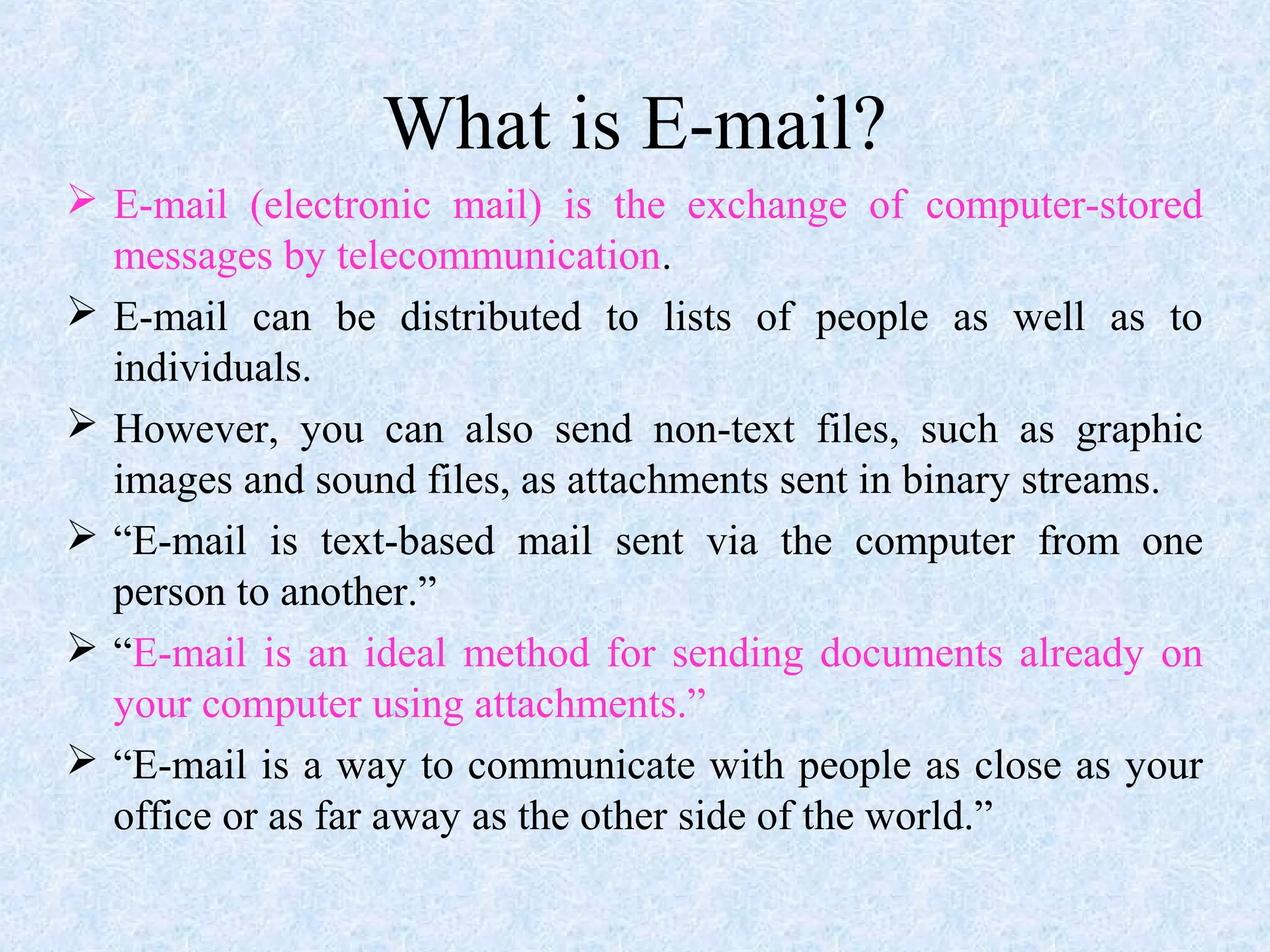 Computer network and email basic concepts | PPT