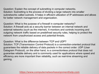 Computer Network Assignment Help | PPTX