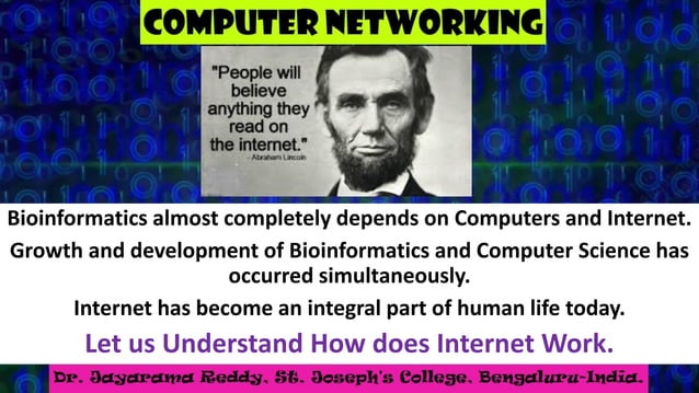 Computer networking by Dr. Jayarama Reddy | PPT
