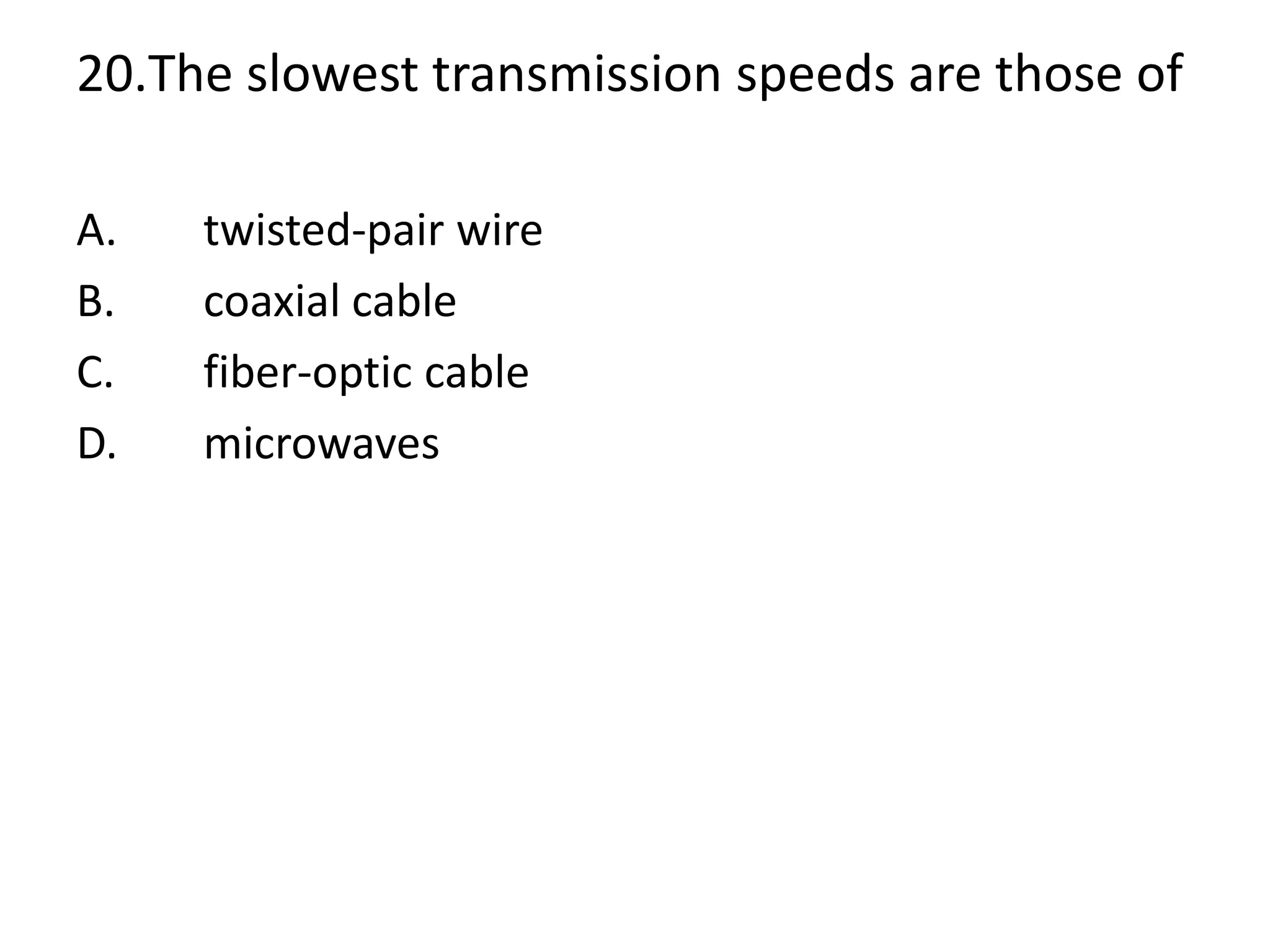Computer Networking Multiple Choice Questions | PPT