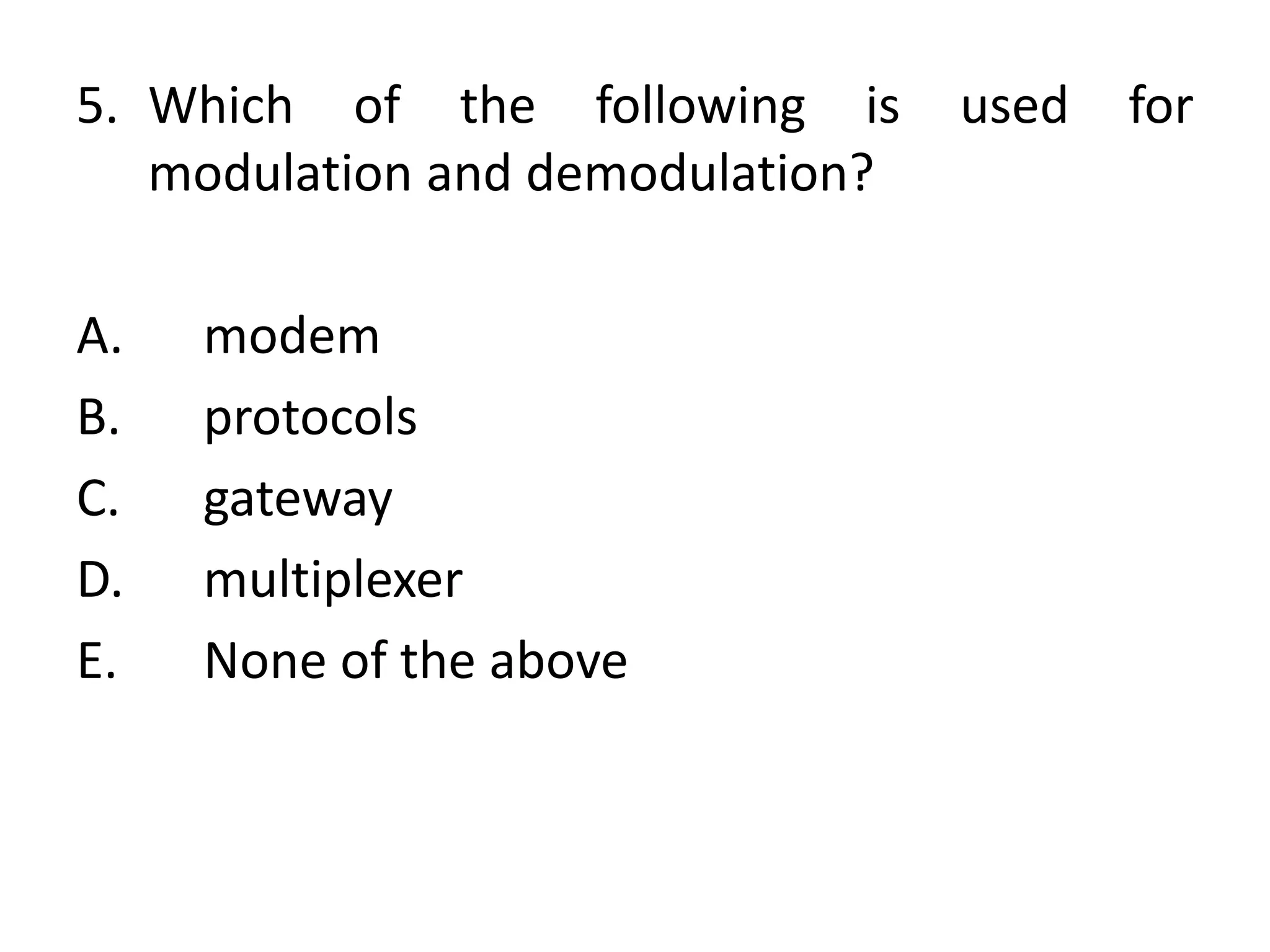 Computer Networking Multiple Choice Questions | PPT