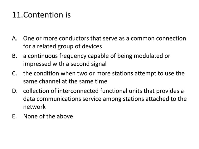Computer Networking Multiple Choice Questions Pptx Computer