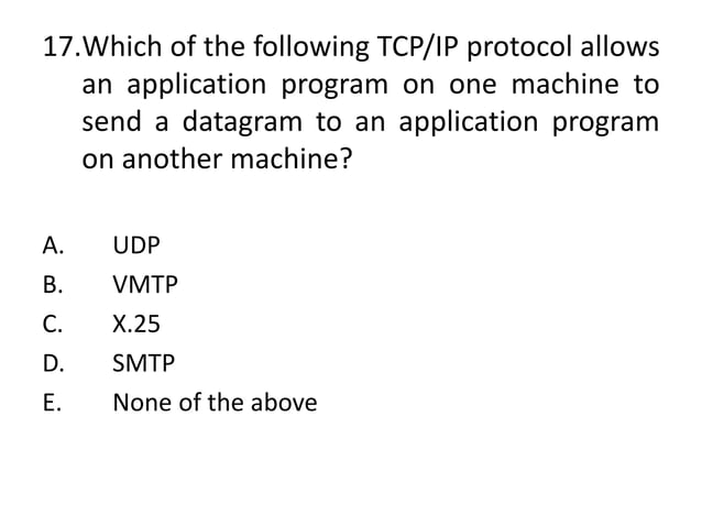 Computer Networking Multiple Choice Questions | PPTX | Computer ...
