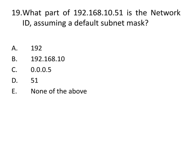 Computer Networking Multiple Choice Questions | PPTX | Computer ...