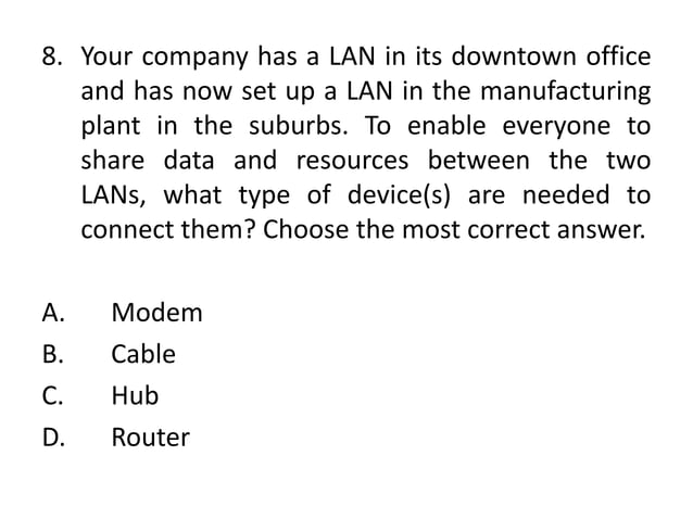 Computer Networking Multiple Choice Questions | PPTX | Computer Networking | Computing