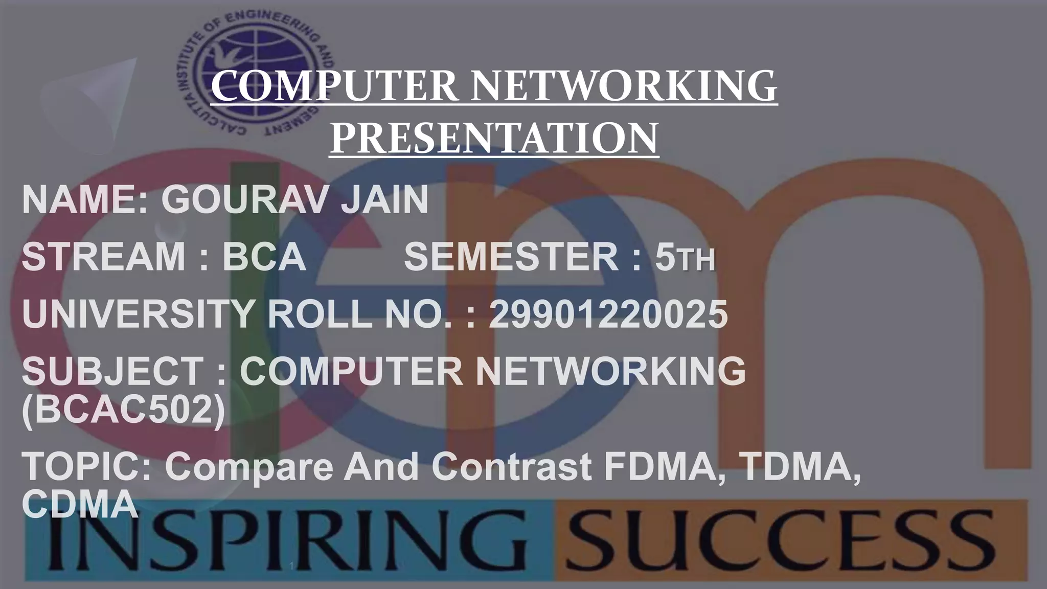 Computer Networking Pptpptx Computer Networking Computing