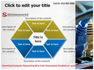 Computer networking wire color powerpoint templates | PPTX