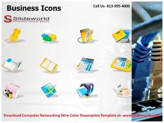 Computer networking wire color powerpoint templates | PPT