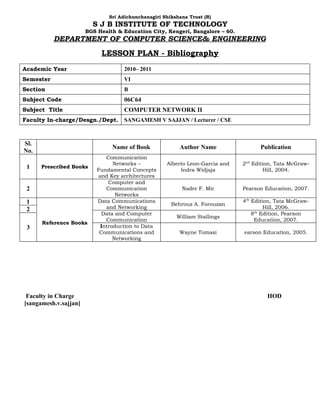 Computer network lesson plan | DOC
