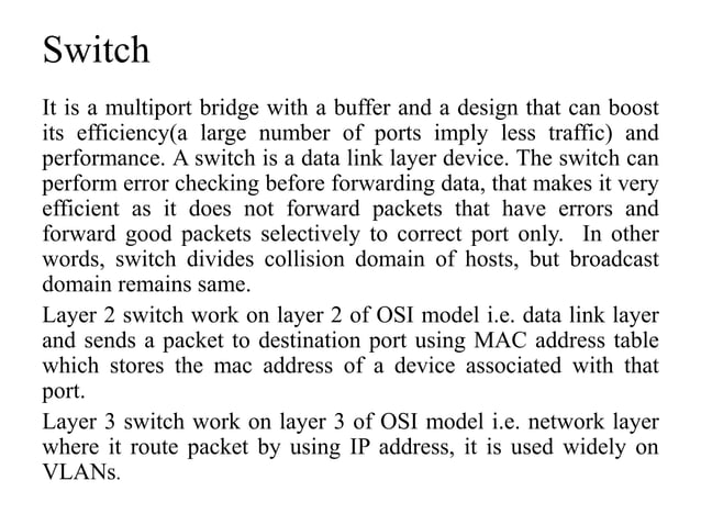 Computer network_network devices | PPTX | Computer Networking | Computing