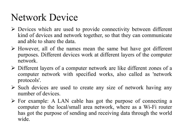 Computer network_network devices | PPTX | Computer Networking | Computing