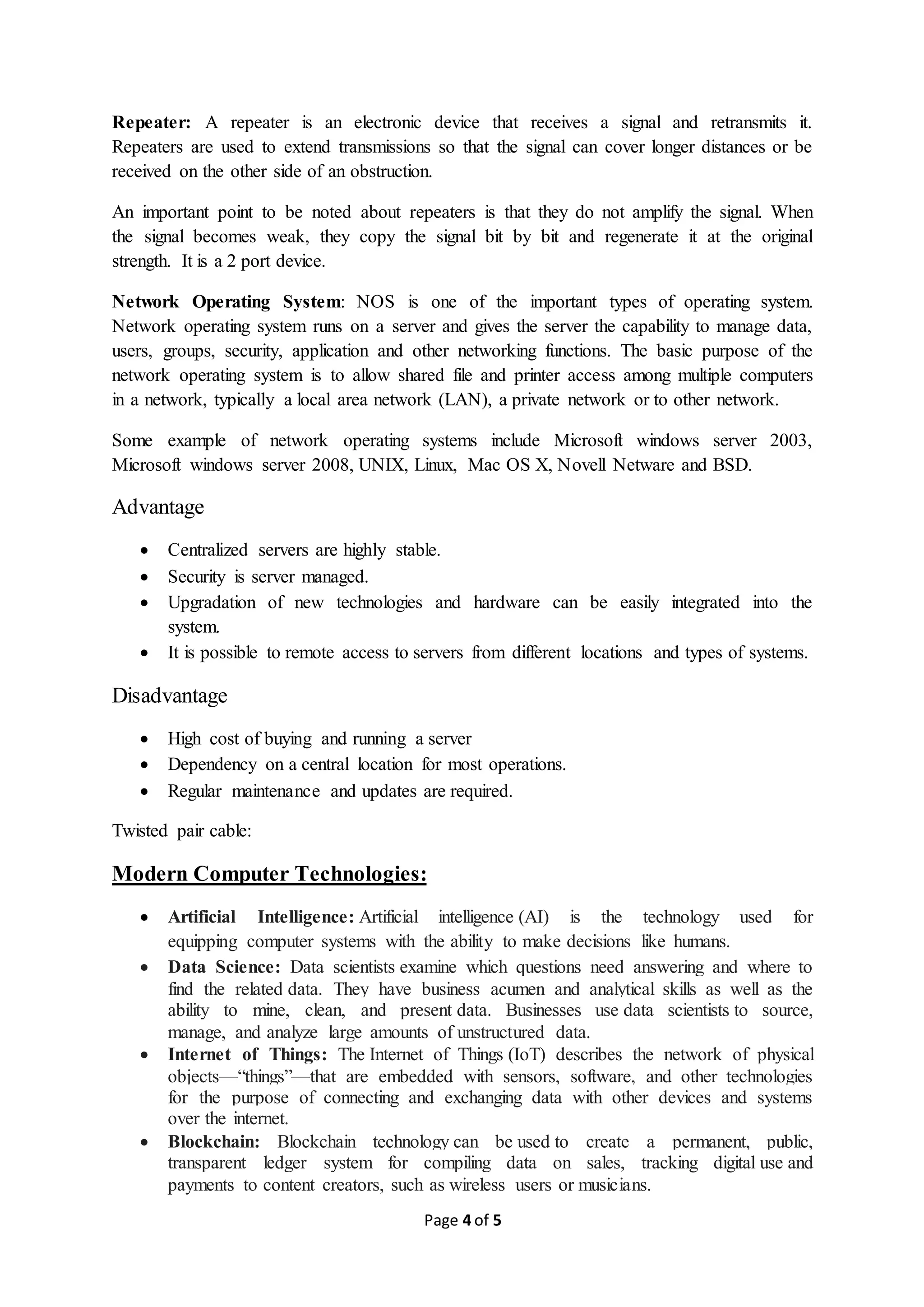 Computer network note | DOCX