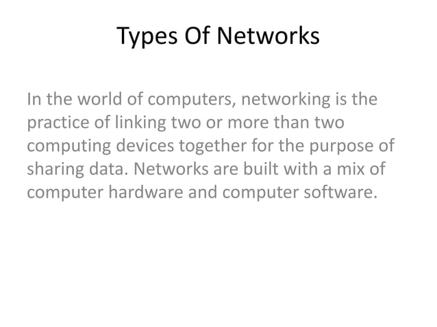Computer network part 2(Types of Networks) | PPTX