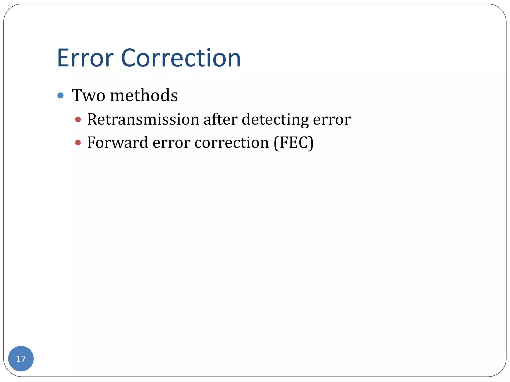 Computer Networks Error Detection And Error Correction Pptx Programming Languages Computing