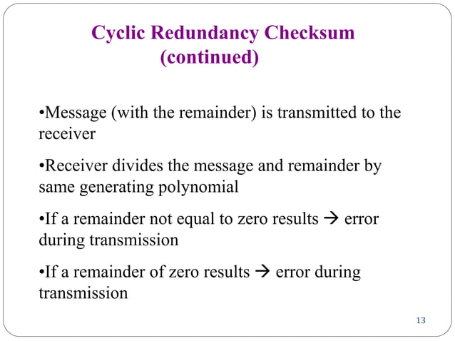 Computer Networks - Error Detection & Error Correction | PPTX ...