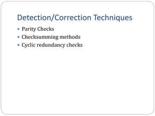 Computer Networks - Error Detection & Error Correction | PPTX