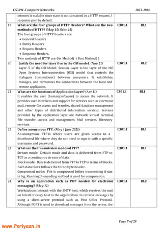 Computer Networks - CS3591 - Question Bank and Important 2 Marks Questions with Answer.pdf