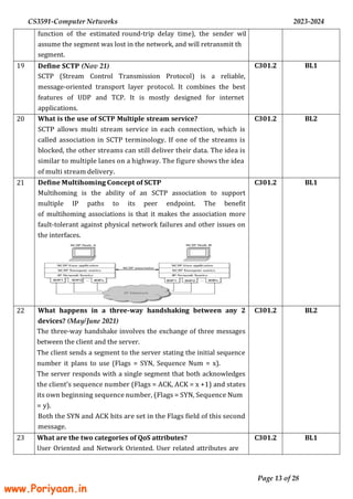 Computer Networks - CS3591 - Question Bank and Important 2 Marks Questions with Answer.pdf