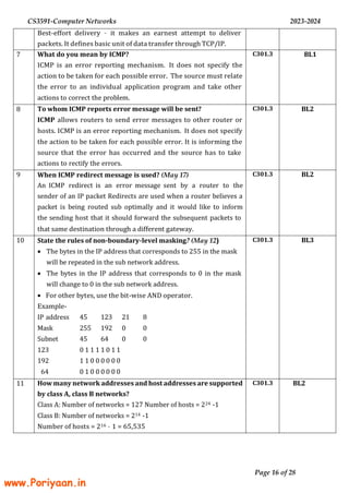 Computer Networks - CS3591 - Question Bank and Important 2 Marks ...