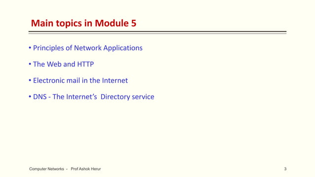 Computer Networks notes 5- Module 5.pptx | Internet | Computing