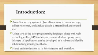 COMPUTER NETWORKS online survey system in java | PPTX