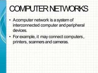 Computer networks and it's applications | PPTX