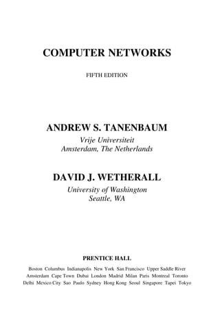 Computer_Networks_Tanenbaum_5th_edition Text Book | PDF