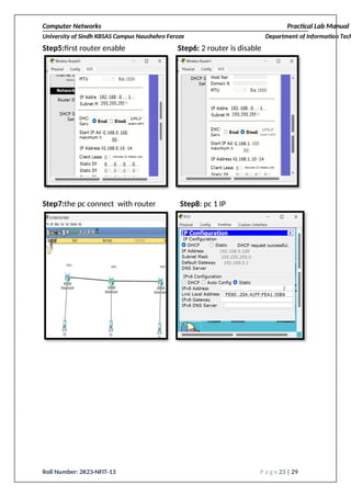 computer networks lab using cisco packet tracer | DOCX