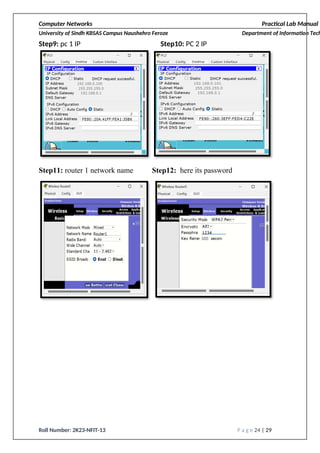 computer networks lab using cisco packet tracer | DOCX
