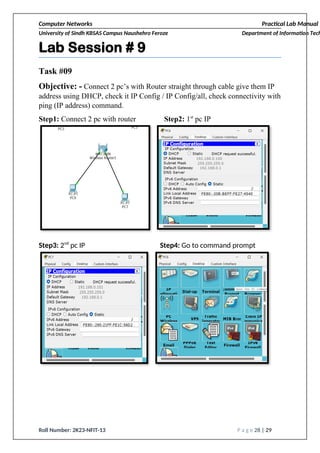 computer networks lab using cisco packet tracer | DOCX
