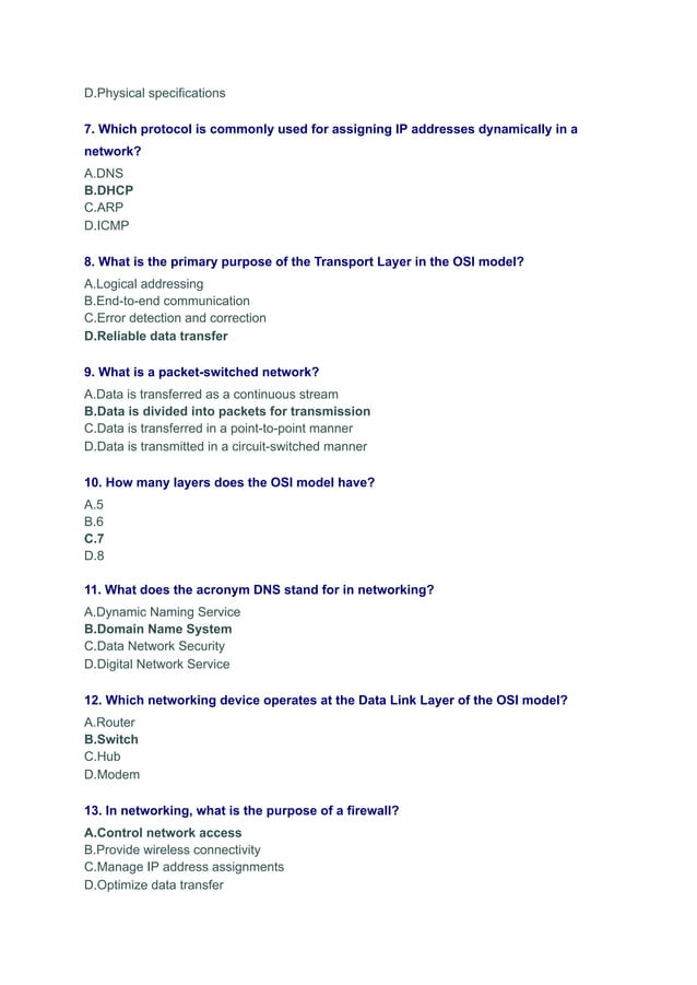 Computer Networks Mcqs.pdf | Computer Networking | Computing
