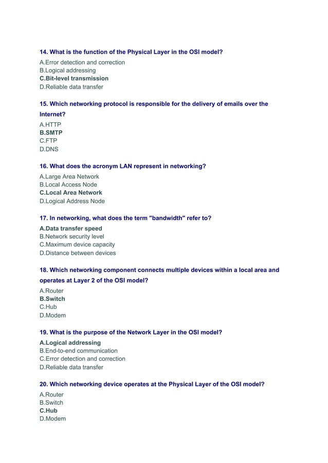 Computer Networks Mcqs.pdf | Computer Networking | Computing